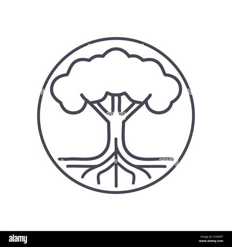 Tree Roots Icon Outline Icon Of A Tree With Roots Symbolizes Growth Stability And Connection