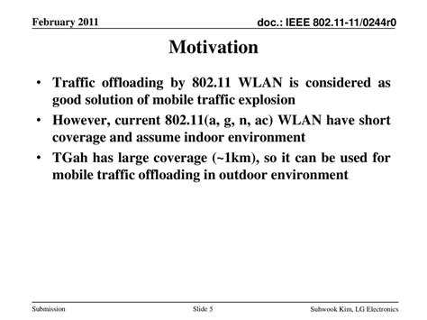 Ieee Ah Use Case Outdoor Wi Fi For Cellular Traffic Offloading Ppt Download