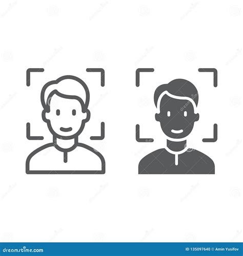 Face Id Line And Glyph Icon Face Recognition And Face Identification Face Scanning Sign