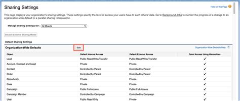 Change The Org Wide Sharing Settings For Projects Inspire Planner Help Center Inspire Planner