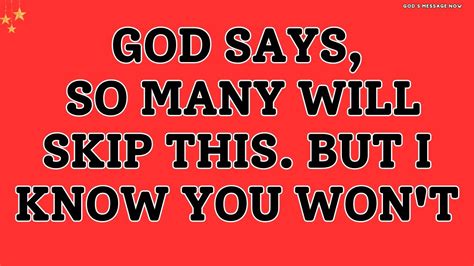 God Says So Many Will Skip This God Message Prophetic Word Today