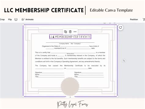 Free Llc Membership Certificate Template Free Printables