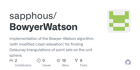 github sapphous bowyerwatson implementation of the bowyer watson algorithm with modified
