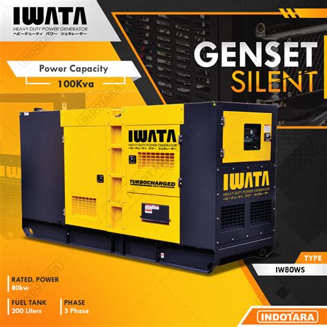 Pt Indotara Persada Jual Genset Iwata Iw80ws 100 Kva Silent