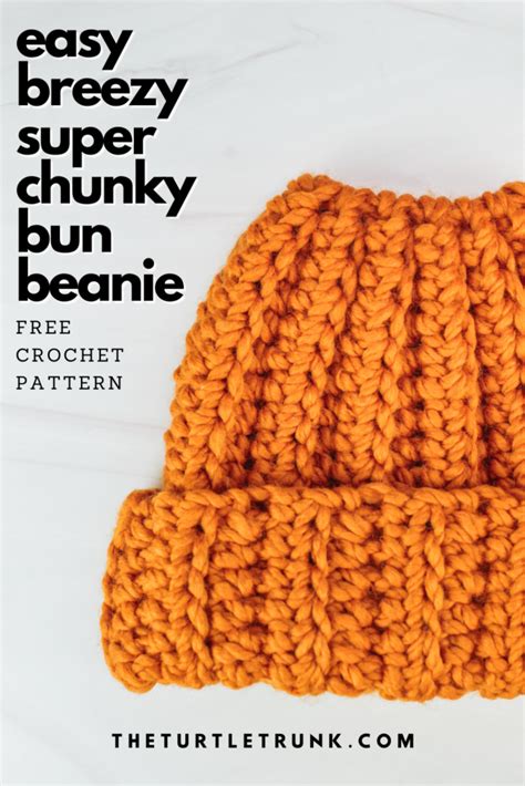 Easy Breezy Super Chunky Bun Beanie Free Crochet Pattern
