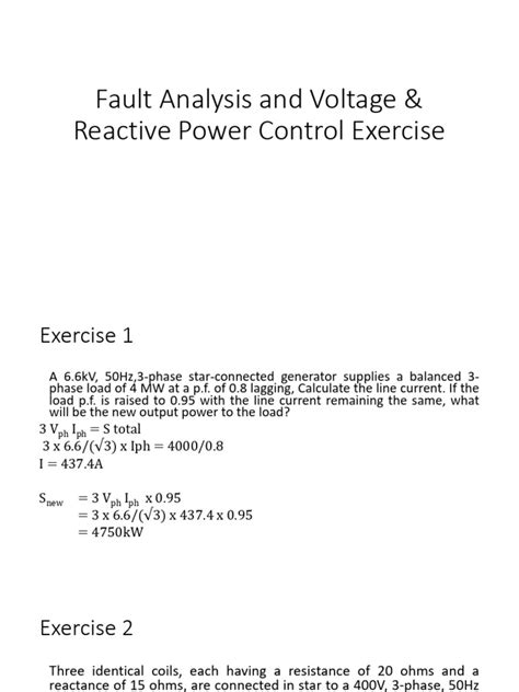 Fault Analysis And Voltage Control 3 Pdf Electrical Engineering