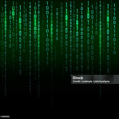맨 위에서 떨어지는 배경 행렬의 코드입니다 벡터 파티클 패턴입니다 데이터 전송 이진법에 대한 스톡 벡터 아트 및 기타 이미지 이진법 코드 0 Istock