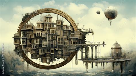 Stockillustratie AI Generated Photo Of A Strange And Mystical City