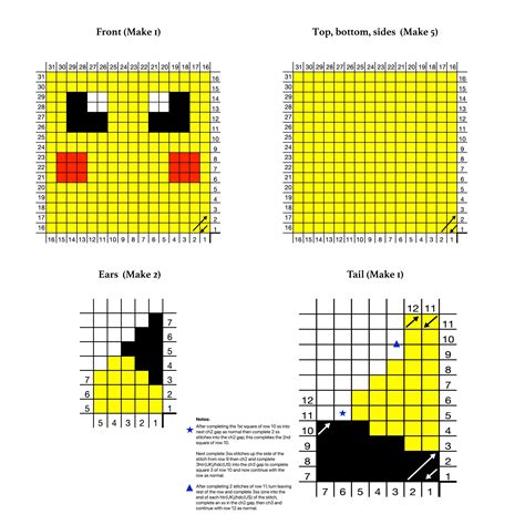 Pokemon Crochet Block Series Part 1 Pikachu Block Pattern Hookstitchsew