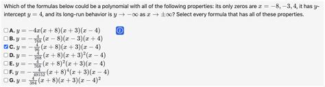 Solved Which Of ﻿the Formulas Below Could Be ﻿a Polynomial
