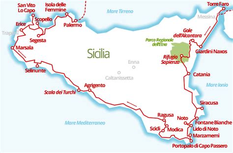 Mappa Spiagge Sicilia Carta Geo Europa