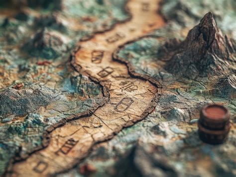 Mapa Con Un Sendero Marcado Que Conduce Al Tesoro Que Simboliza La