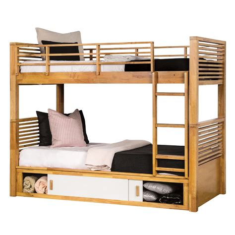 Wildon Home® Oak Finish Twin Over Bunk Bed Featuring Transitional