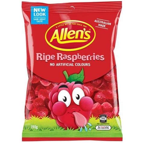 Allen S Ripe Raspberries Lollies Bag 190g Woolworths Strawberries