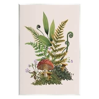 Stupell Cottage Mushroom Woodland Plants Wall Plaque Art By House Of