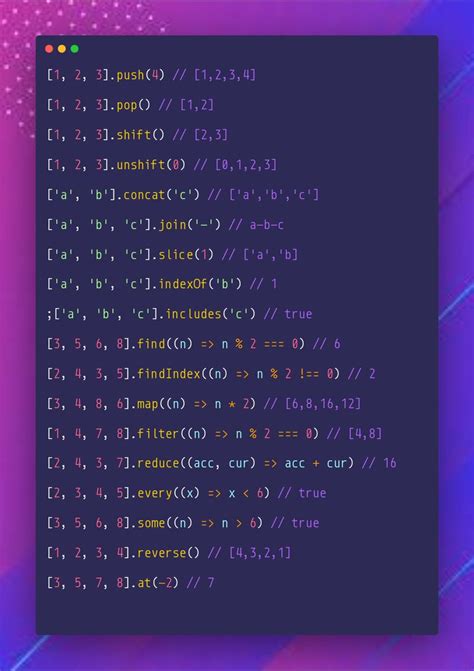 mohamed attia on linkedin javascript all array methods cheatsheet