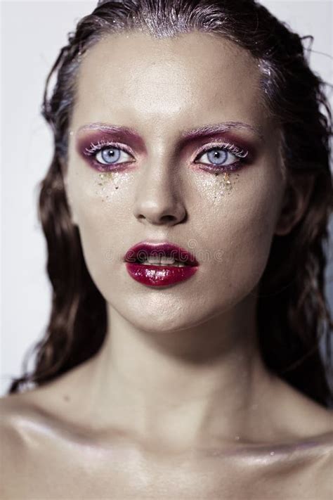 Cute Young Girl With Creative Make Up Art Stock Image Image Of