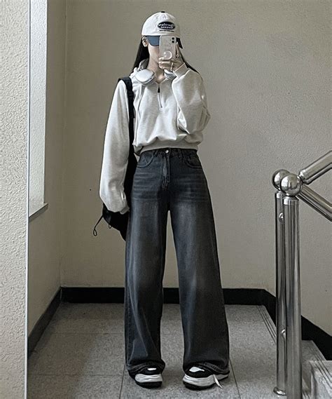 🔥와이드핏하비커버🔥 초키 가을 간절기 봄 겨울 청바지 일자핏 겨울바지 빅사이즈 면 청바지 롱 워싱 데님 팬츠 데일리 와이드데님 일자바지 가을바지 기본 긴 바지 에이블리