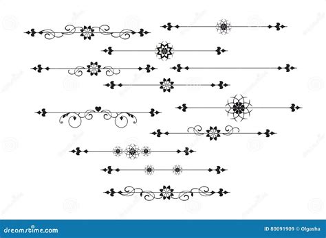 decorative delimiter set stock vector illustration of floral 80091909