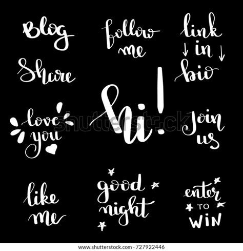 Hi Calligraphy Hand Drawn Text Bloggers Stock Vector Royalty Free