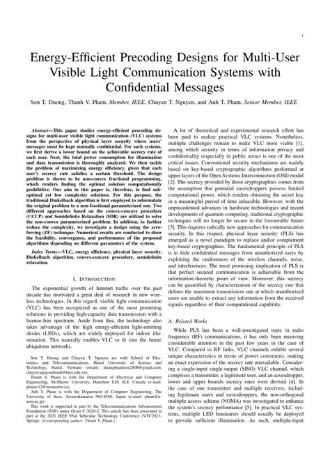 pdf energy efficient precoding designs for multi user visible light