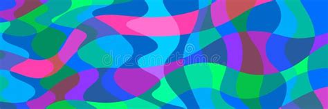 Horizontal Abstract Colorful Curve Design For Pattern And Background