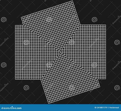 Geometric Grid Mesh In Abstract Mirrored Form Lattice Grating