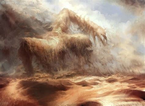 Wizards And The Great Wave Wizards Of The Coast Art Waves Sand Elemental Fantasy Art Sand
