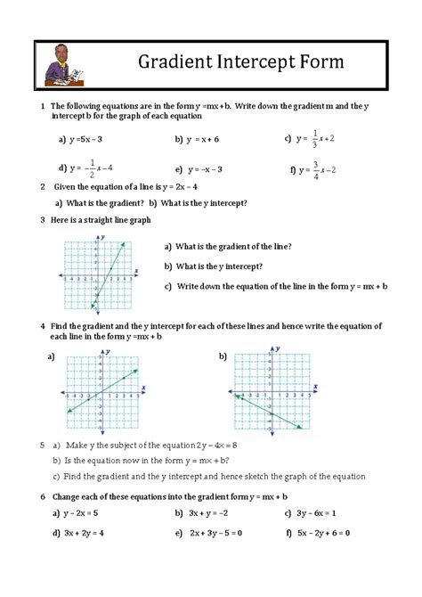 Gradient Intercept Form Understanding M And B In Equations Studocu