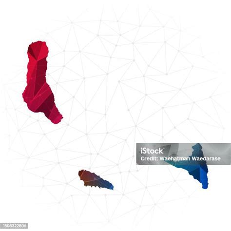 コモロの地図 抽象的な多角形のベクターイラスト低ポリカラフルなスタイルのグラデーショングラフィック アフリカのベクターアート素材や画像を