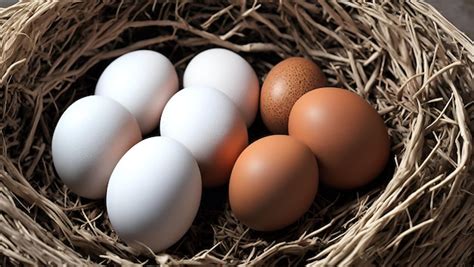 Premium Ai Image A Group Of Eggs In A Nest With One Brown Egg