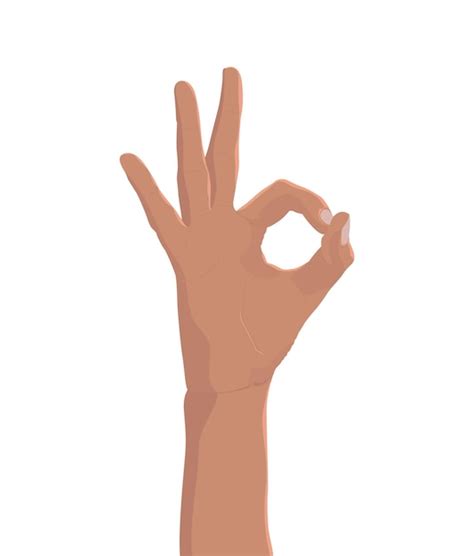 Gesto De La Mano Bien Signo Círculo Con Los Dedos Vector Premium