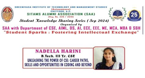 Harini Nadella On Linkedin Cse Careerdevelopment Codingopportunities Techskills Innovation