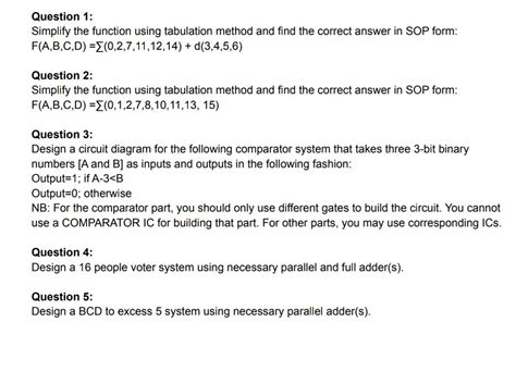 solved question 1 simplify the function using tabulation
