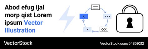 Secure Data Processing Concept With Lock Vector Image