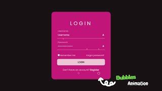 Login Form With Bubbles Animation Using Html U Css Doovi