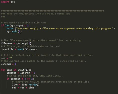 Solved Import Sys Read The Nucleotides Into A Variable Chegg