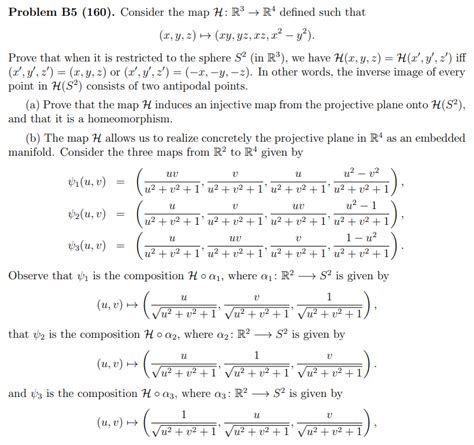 problem b5 160 consider the map h r3→r4 defined