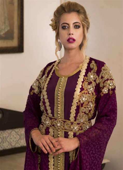 Violet Jacket Style Moroccan Wedding Kaftan Kolkozy Fashion Private
