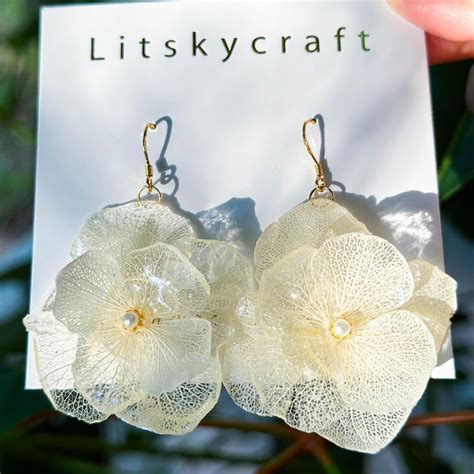 Dried Flower Earrings Etsy