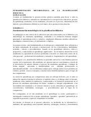 542217701 Fundamentacion Metodologica De La Planificacion Didactica 1