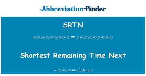 Srtn Significa Menor Tiempo Restante Al Shortest Remaining Time Next