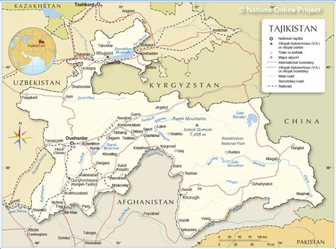Political Map Of Tajikistan Nations Online Project