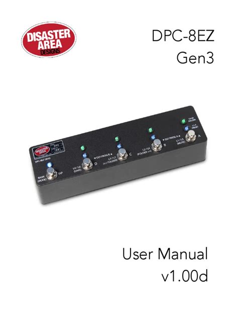 Disaster Area Dpc 8ez Gen3 Manual V100d Pdf Usb Amplifier
