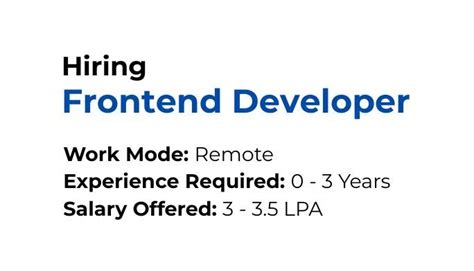 Frontenddeveloper Remotedeveloperjob Frontendfresherjob Remotetechjobs