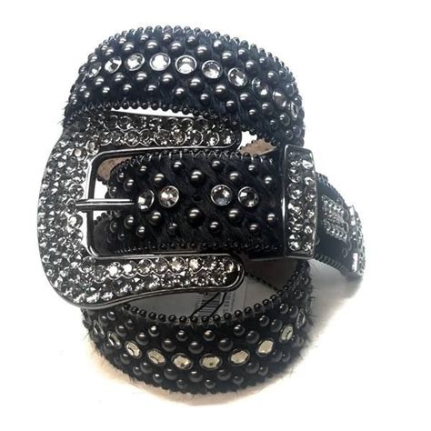 B.B. Simon Fully Loaded 'Midnight Black' Pony Swarovski Crystal Belt ...