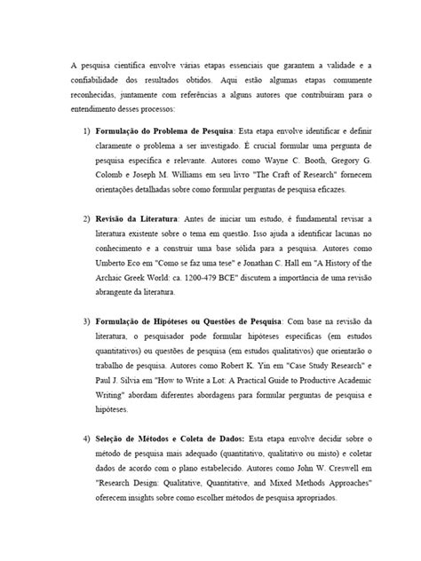 Etapas De Pesquisa Pdf Método Científico Science
