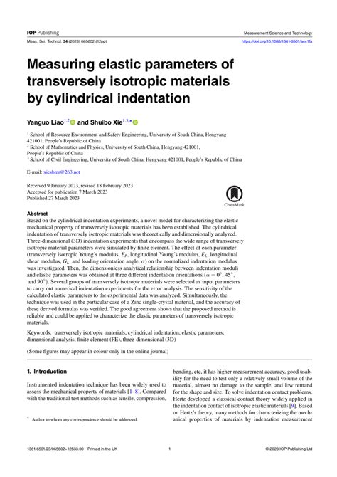 measuring elastic parameters of transversely isotropic materials by