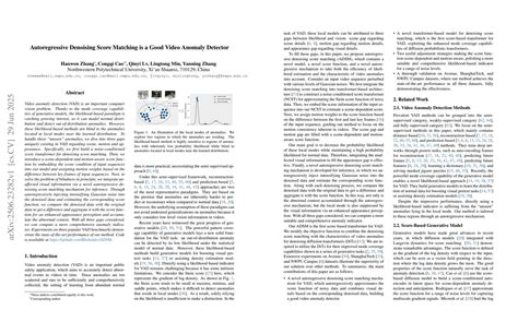 Autoregressive Denoising Score Matching Is A Good Video Anomaly Detector
