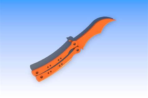 3d Printed Butterfly Knife Files To Download And To 3d Print For Free